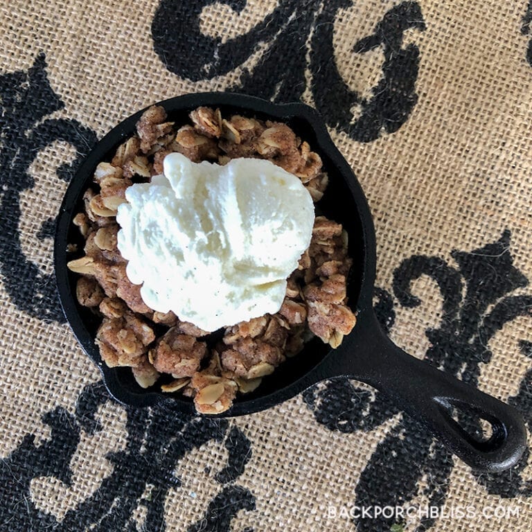 How to Make Apple Crisp Mini Skillets - Back Porch Bliss